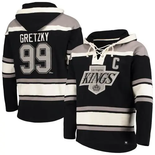 '47 47 Los Angeles Kings Wayne Gretzky Retired Player Name & Number Lacer Pullover Hoodie