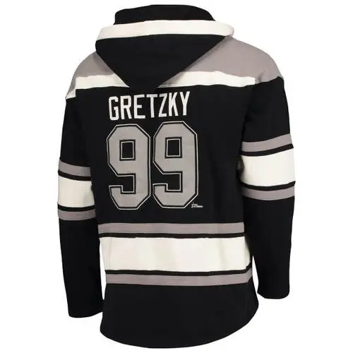 '47 47 Los Angeles Kings Wayne Gretzky Retired Player Name & Number Lacer Pullover Hoodie
