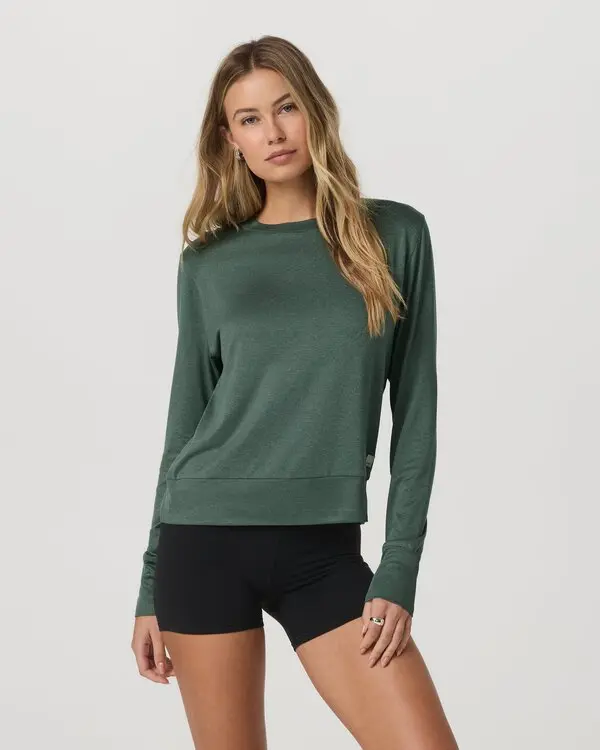 Vuori Daydream Crewneck Shirt - Agate Green Heather