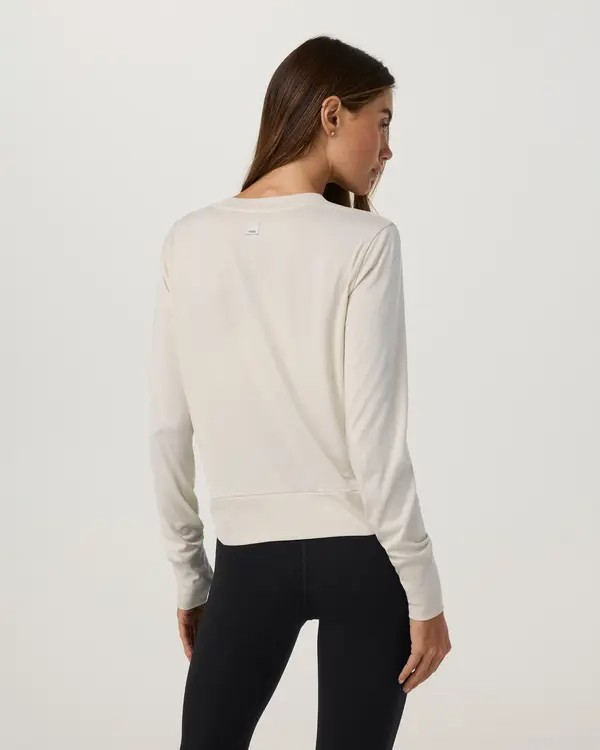 Vuori Daydream Crew Neck Long Sleeve T-shirt - Bone Heather