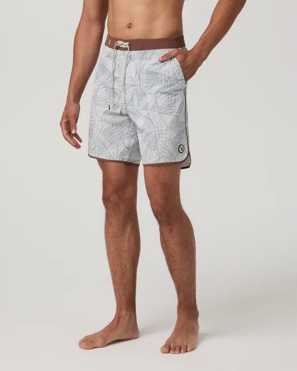 Vuori Boardshorts - Misty Blue Palm Shadow