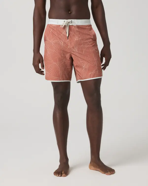 Vuori Boardshorts - Vintage Red Palm Shadow