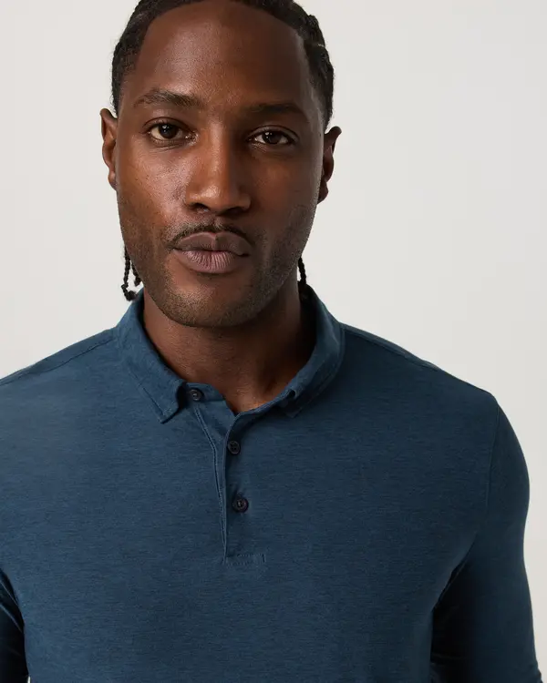 Vuori Long-sleeve Strato Tech Polo - Navy Heather