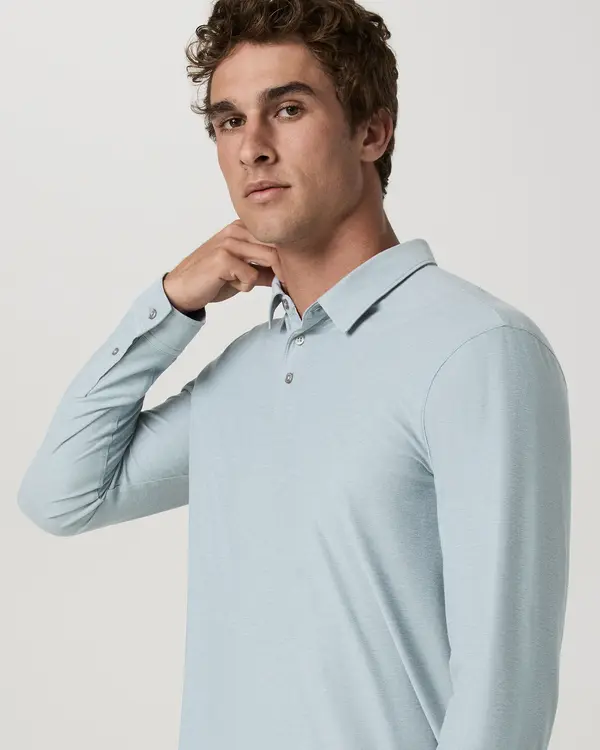 Vuori Long-sleeve Strato Tech Polo - Raindrop Heather