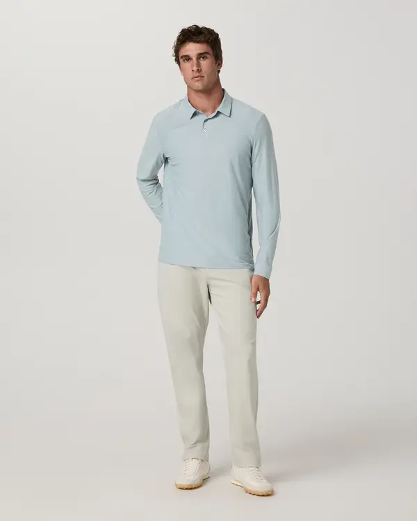 Vuori Long-sleeve Strato Tech Polo - Raindrop Heather