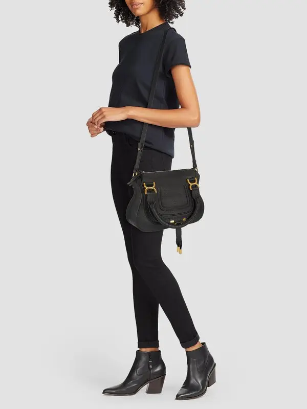 Chloé Marcie Leather Satchel - Black
