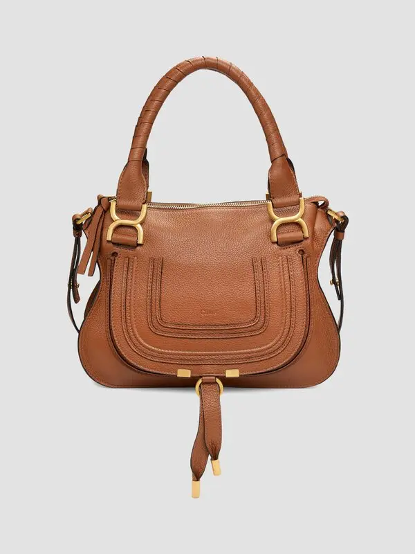 Chloé Marcie Leather Satchel - Tan