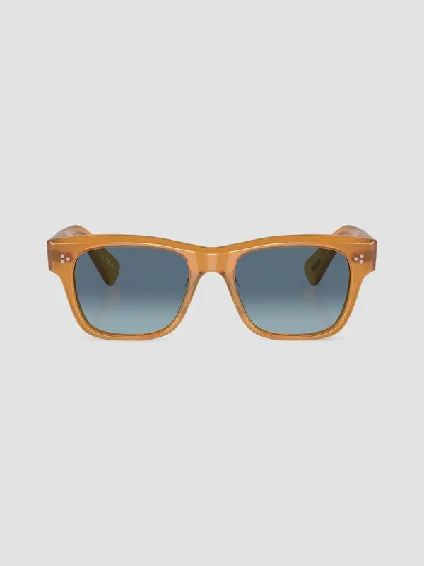 Oliver Spencer Birell 52mm Acetate Rectangular Sunglasses - Amber