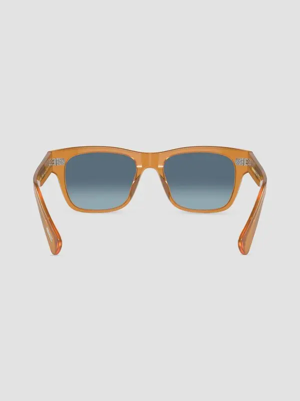 Oliver Spencer Birell 52mm Acetate Rectangular Sunglasses - Amber