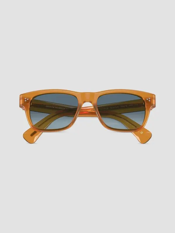 Oliver Spencer Birell 52mm Acetate Rectangular Sunglasses - Amber