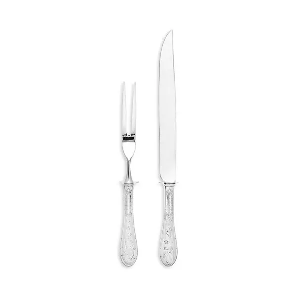 RICCI ARGENTIERI 2 Pc Bird Stainless Steel Carving Set - Silver