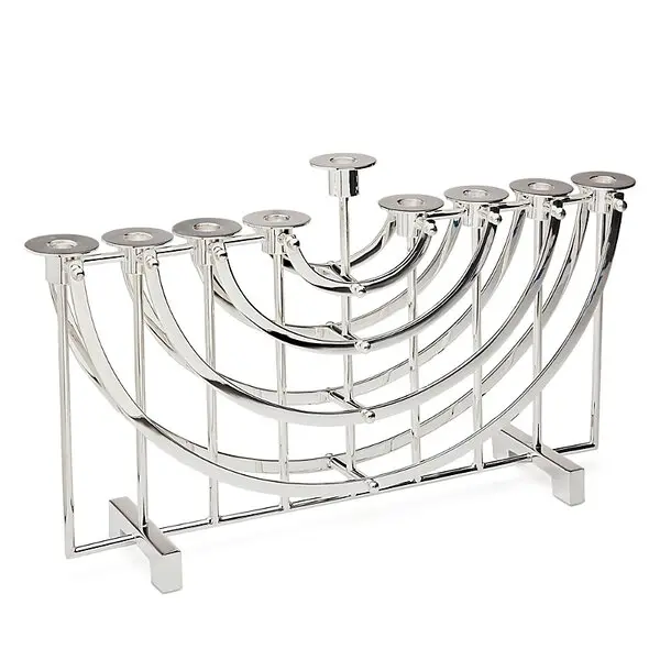 RICCI ARGENTIERI Adjustable Nickel Plated Menorah - Silver