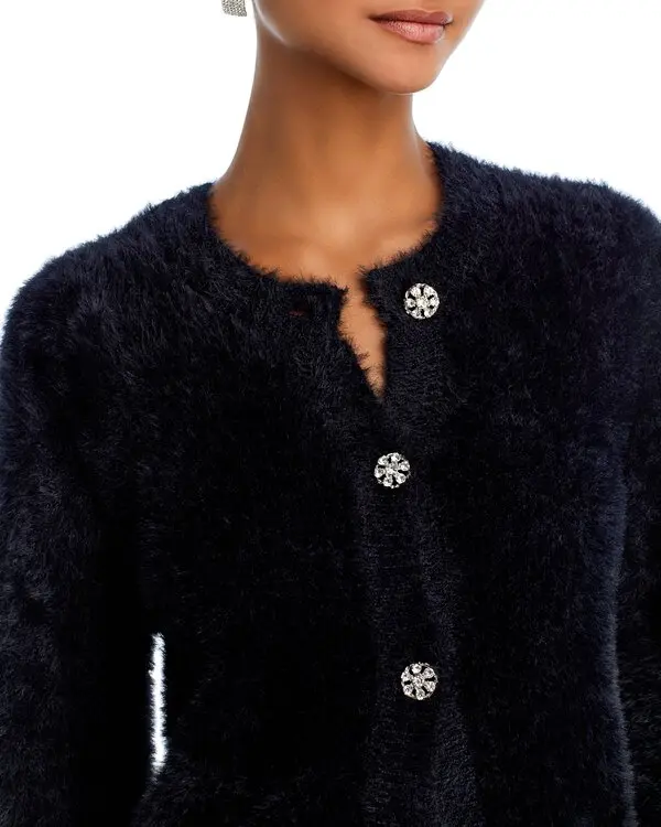 Aqua Eyelash Cardigan Exclusive - Black