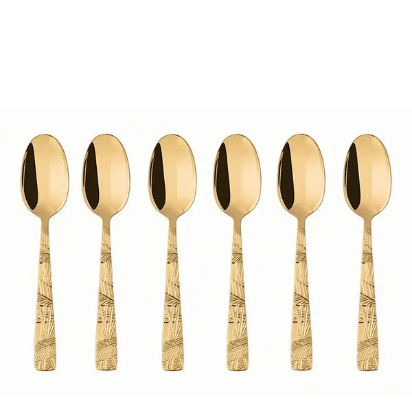 SAMBONET Jungle Abstract Foliage Espresso Spoons, Set Of 6 - Gold