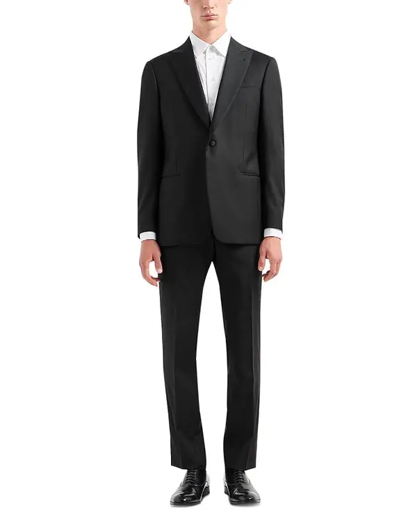 Emporio Armani Essential G Line Regular Fit Peak Lapel Tuxedo - Black