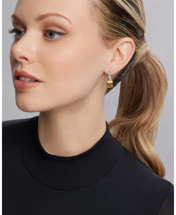 Lagos 18k Gold & Sterling Silver Rittenhouse Citrine Drop Earrings