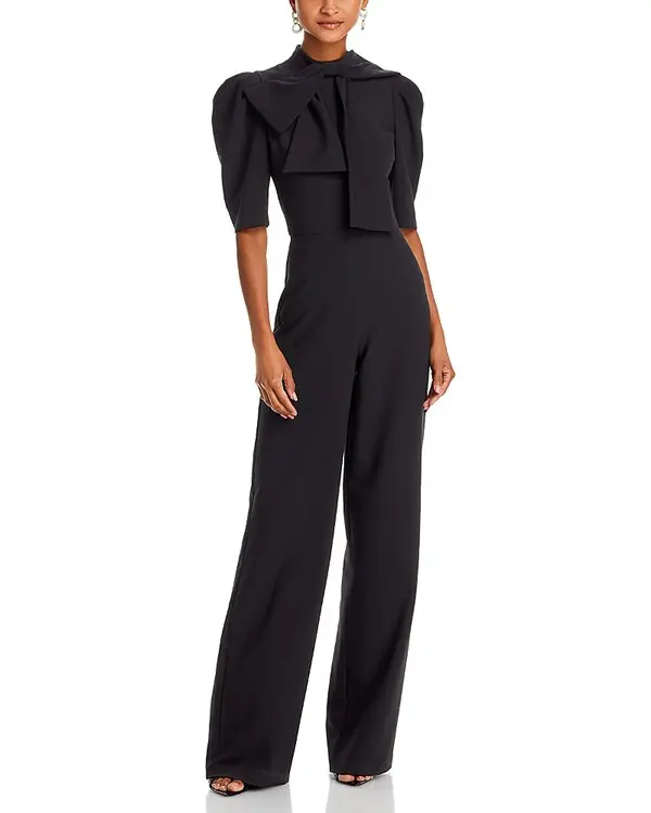Black Halo Ara Bow Straight Leg Jumpsuit - Black
