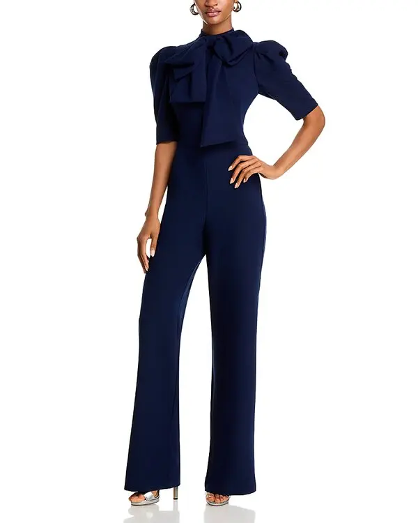 Black Halo Ara Bow Straight Leg Jumpsuit - Navy