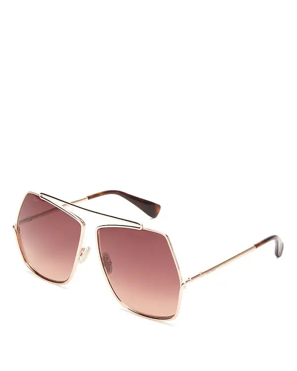 Max Mara Elsa Geometric Sunglasses, 64mm - Rose/brown