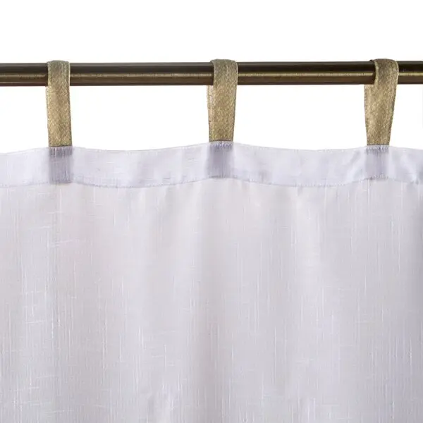 ELRENE HOME FASHIONS Darien Solid Indoor/outdoor Sheer Adhesive Loop Tab Top Window Curtain Panel, 52 X 84