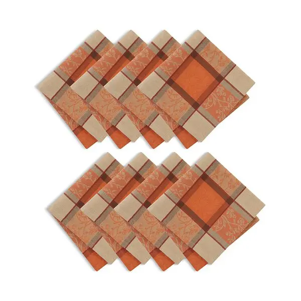 ELRENE HOME FASHIONS Autumnal Harvest Plaid Napkins, Set Of 8 - Multi
