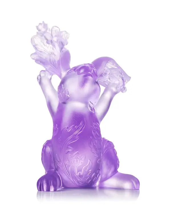 LIULI Spring Breeze Felicitous Rabbit Crystal Figure