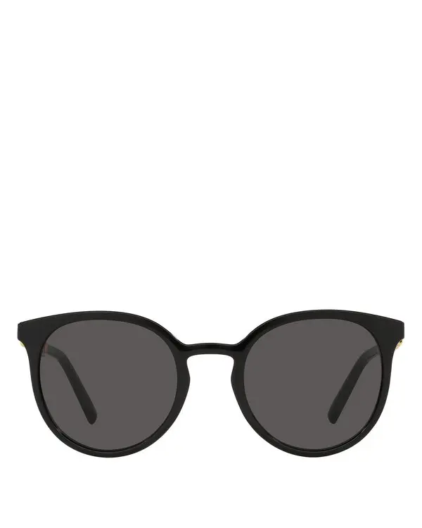 Dolce & Gabbana Round Frame Sunglasses - Black/gray Solid