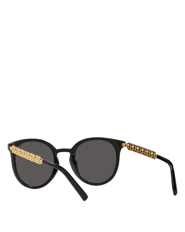 Dolce & Gabbana Round Frame Sunglasses - Black/gray Solid