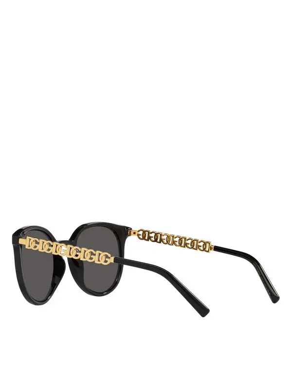 Dolce & Gabbana Round Frame Sunglasses - Black/gray Solid