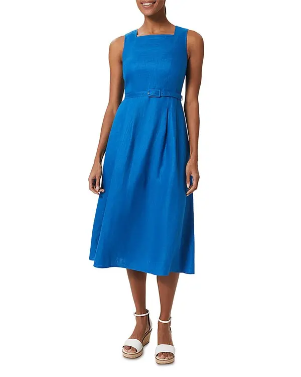Hobbs London Petites Jaida Linen Midi Dress In Imperial Blue - 44% Off |  Editorialist