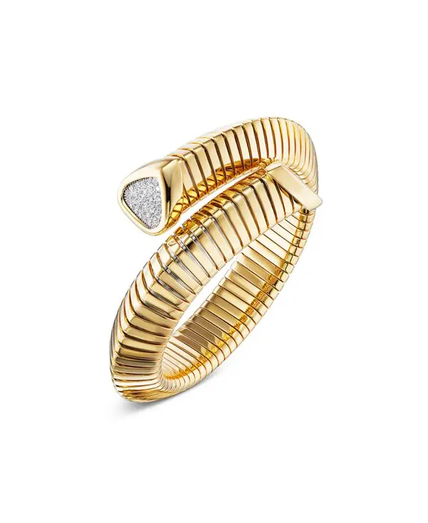 Marina B 18k Yellow Trisola Diamond Bangle Bracelet