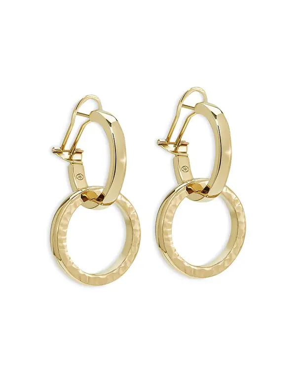 L. KLEIN 18k Yellow Duetto Drop Hoop Earrings - Gold
