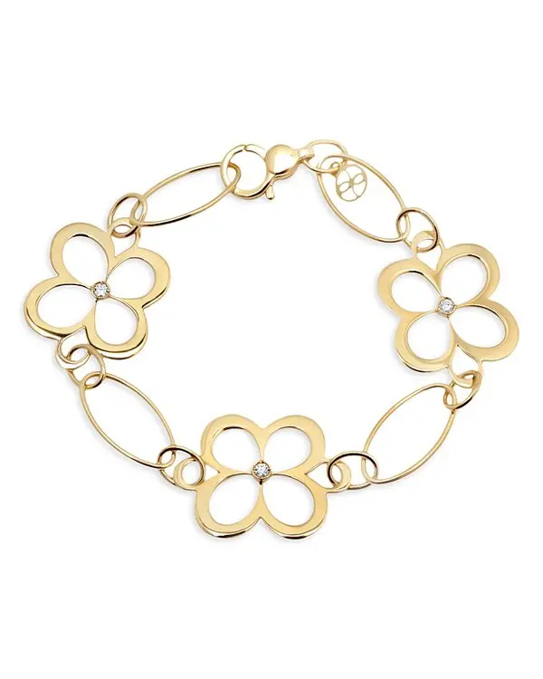 L. KLEIN 18k Yellow Fiore Diamond Bracelet - Gold