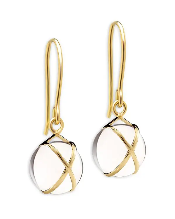 L. KLEIN 18k Yellow Prisma Quartz Drop Earrings - Gold