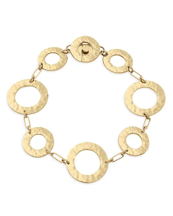 L. KLEIN 18k Yellow Como Hammered Link Bracelet - Gold