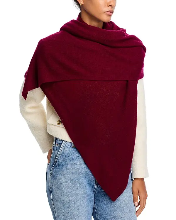 Bloomingdale'S 100% Cashmere Oversized Knit Scarf Exclusive - Burgundy