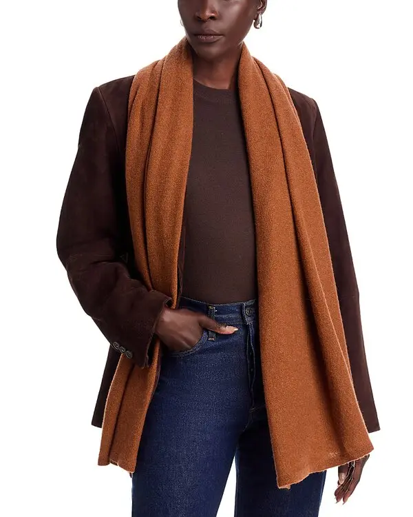 Bloomingdale'S 100% Cashmere Oversized Knit Scarf Exclusive - Nutmeg