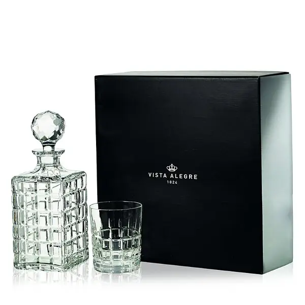 VISTA ALEGRE Helsinky Case With Whisky Decanter And 4 Old Fashioned Glasses - Clear