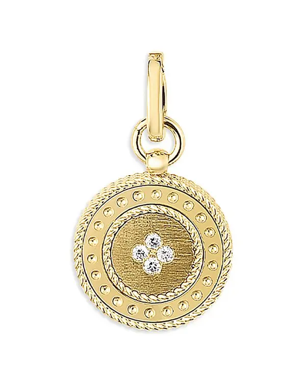 Roberto Coin 18k Yellow Venetian Princess Diamond Medallion Pendant - Gold