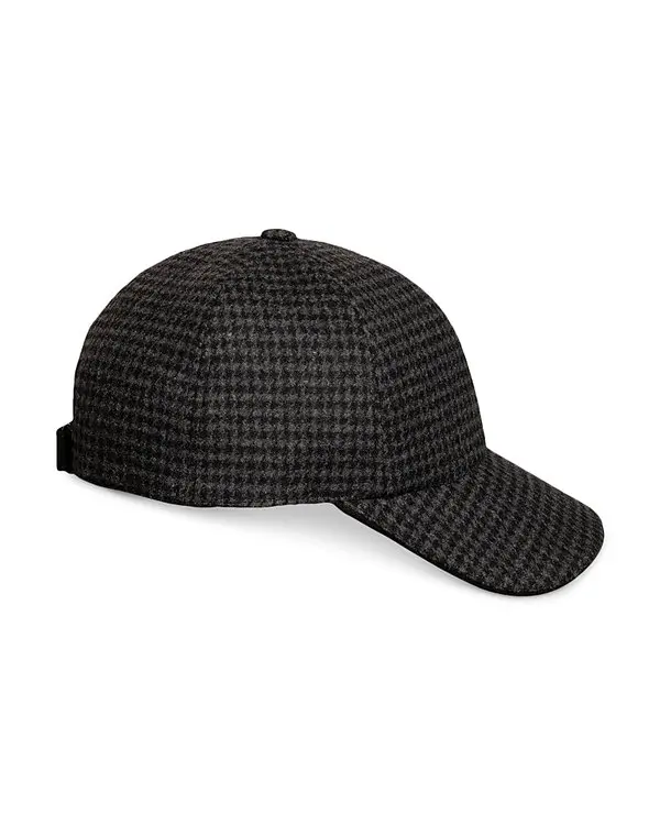 Eton Prince Of Wales Check Wool Blend Baseball Cap - Black