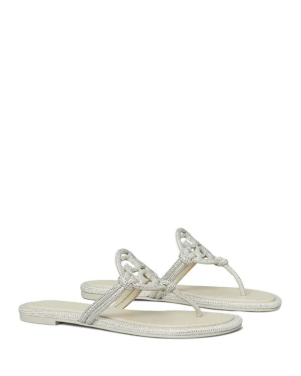 Tory Burch Miller Knotted Pave Sandals - Stone Gray