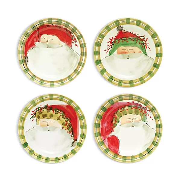 VIETRI Old St. Nick Assorted Dinner Plates, Set Of 4 - Asst