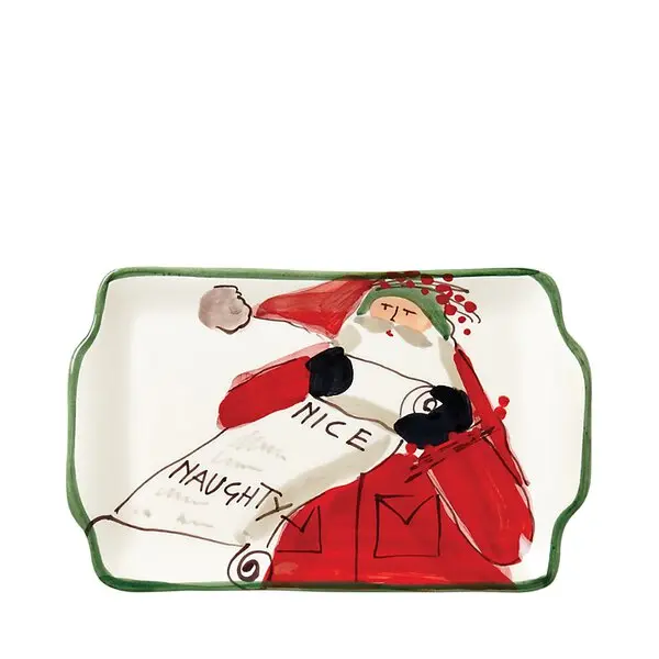VIETRI Old St. Nick Making List Rectangular Platter