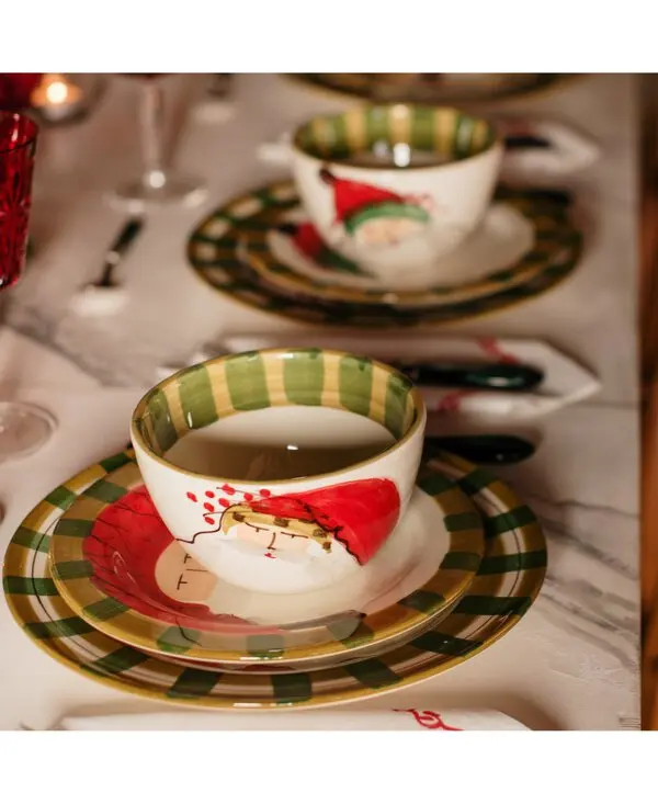 VIETRI Old St. Nick Green Cereal Bowl - Open Misc