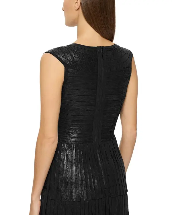 herve leger black fringe dress THE VIVIENNE GOWN – HERVÉ LÉGER main image 0