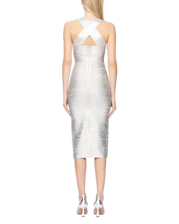 slim fit dress slacks Perth - Silver Long Sleeve Bandage Dress main image 1