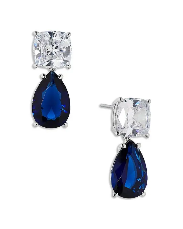 Nadri Rockstars Mixed Cubic Zirconia Drop Earrings - Blue/silver