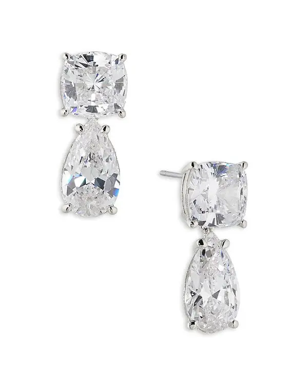 Nadri Rockstars Mixed Cubic Zirconia Drop Earrings - Silver