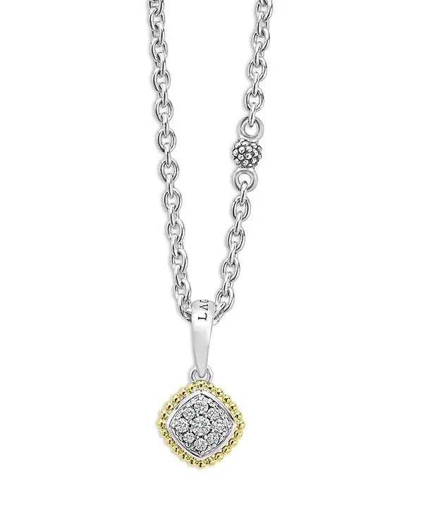 Lagos 18k Yellow Gold & Sterling Silver Rittenhouse Diamond Cluster Pendant Necklace - Silver/gold