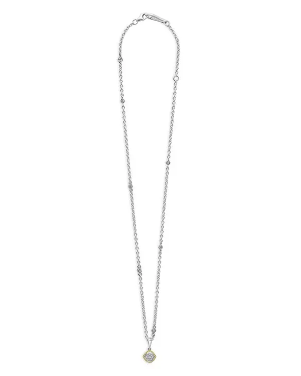Lagos 18k Yellow Gold & Sterling Silver Rittenhouse Diamond Cluster Pendant Necklace - Silver/gold